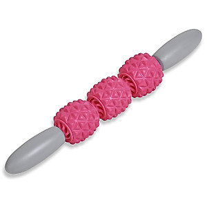 LYNN SPORTS High Density Exercise Foam Roller Set Kit | 8 in 1 + Tote Bag (EVA Muscle Roller ick, 3 Massage Balls & 3 Resiance Loop Bands) - Physical Therapy Injury Prevention Deep Tissue Massage,Pink