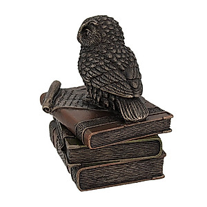 Veronese Design Bronzed Finish Wise Old Owl Trinket Box