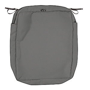 Classic Accessories Montlake FadeSafe Water-Resistant 21x25x5 Inch Rectangle Outdoor Seat Cushion Slip Cover, Patio Furniture Chair Cushion Cover, Light Charcoal Grey, Patio Furniture Cushion Covers