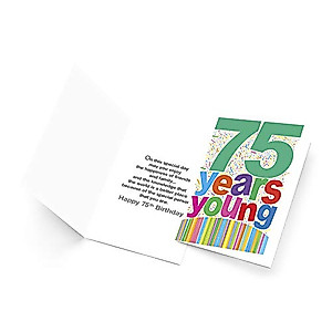 Happy 75th Birthday Greeting Card | Made in America | Eco-Friendly | Thick Card Stock with Premium Envelope 5in x 7.75in | Packaged in Protective Mailer | Prime Greetings