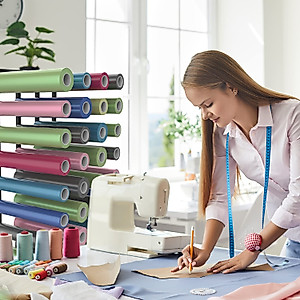 INNOVART Vinyl Roll Floor Storage Rack, Vinyl Roll Holder, Viny Roll Storage Rack for Craft Room, Vinyl Storage Organizer for Cricut, Linen Rolls, Fabric Rolls, Texture Rolls and Vinyl Rolls, 40 Rolls