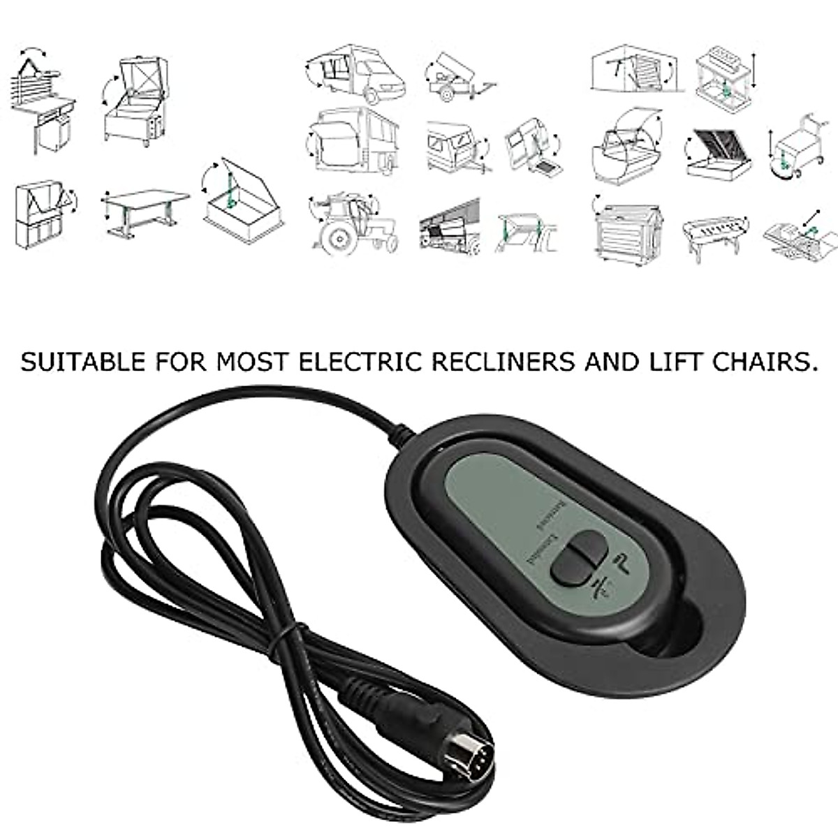 plplaaoo Remote Handset Controller, Lift Chair Remote Replacement, 2 Button Lift Chair Hand Control 5 Pin Electric Sofa Controller, Power Recliner Switch, Recliner Switch, for Electric Recliner