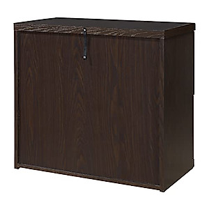 OSP Home Furnishings Alpine 2-Drawer File Cabinet with Locking Top Drawer and Lockdowel Fastening System, Lateral, Espresso