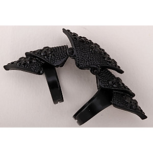 Women's Full Finger Jointed Long Adjustable Ring - Fit Finger Size 7 to 9 - Knuckle Armor Ring - 2-4/5 Inch Long - Halloween Party Costume Accessories Jewelry Gifts (Black)