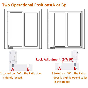 HauSun Patio Sliding Door Security Foot Lock Kick Lock, Fits on Top Rail-Childproof Patio Door Guardian-or Bottom Rail-Foot Operated-Keep Your Family Safe and Secure(1 Pack,White)