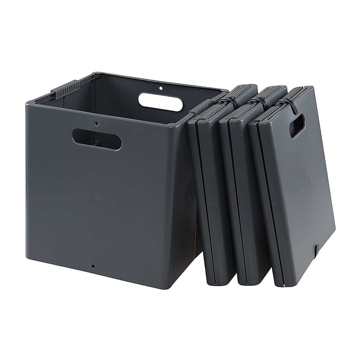 Nesmilers 4 Pack Collapsible Storage Cubes, Foldable Cubes Storage Bins, Grey