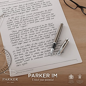 PARKER IM Rollerball Pen, Matte Blue with Fine Point Black Ink Refill (1931661)