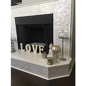 Art3d Mother of Pearl Shell Mini Square Seamless Mosaic Tile for Kitchen Backsplash, White, 12" L X 12" W