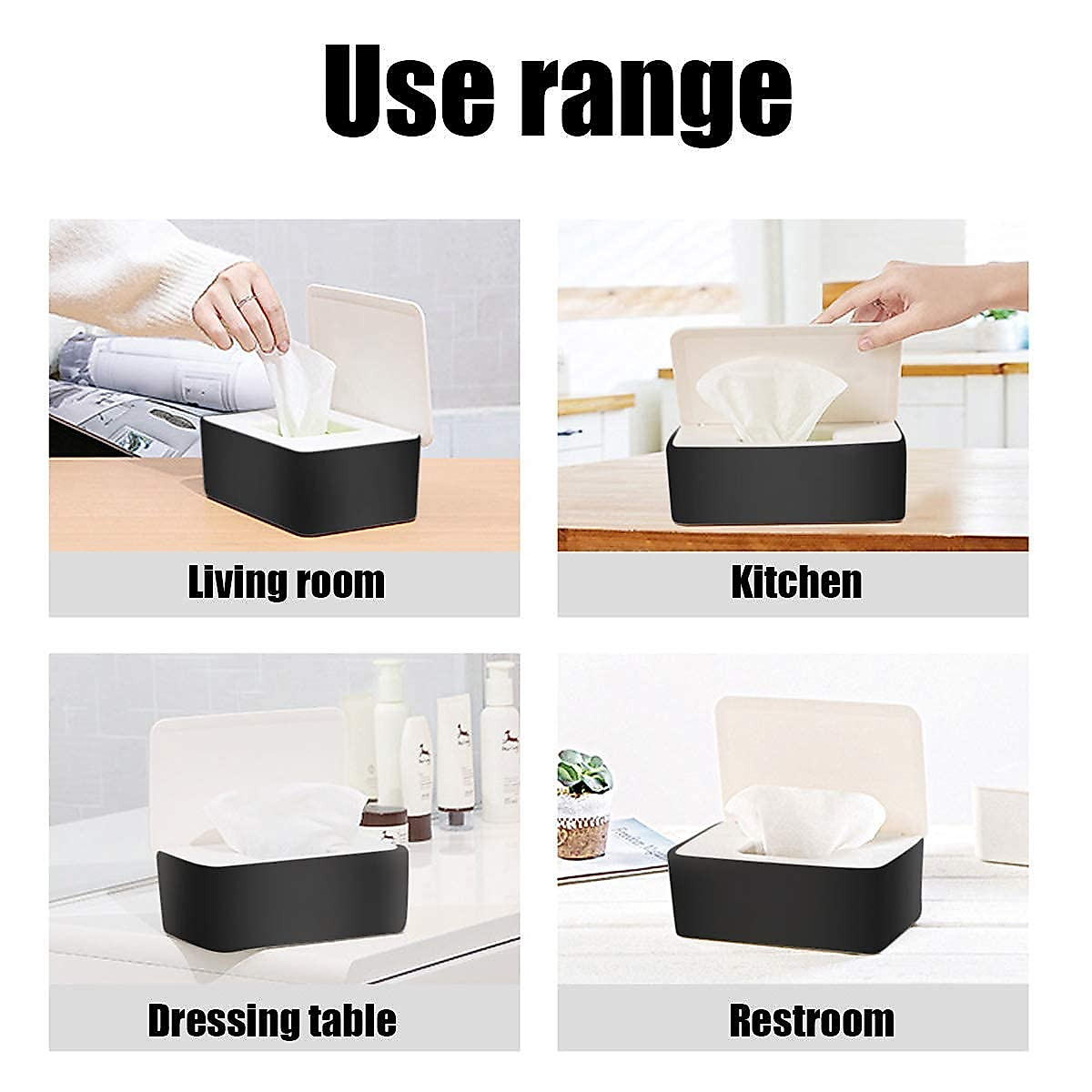 Baby Wipes Dispenser, Reusable Baby Wipes Holder Box, Flushable Baby Wet Wipes Case Wipes Container with Portable Wipes Pouch, Easy Open Keeps Wipes Clean, Wet (Fits Up to 60/120 Wipes)