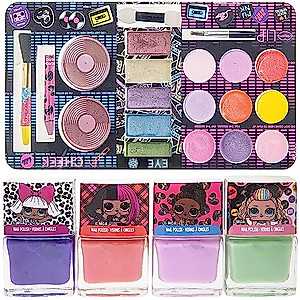 L.O.L Surprise! Townley Girl Train Case Cosmetic Makeup Set Includes Lip Gloss, Eye Shimmer, Nail Polish, Hair Accessories & More! for Kids Girls, Ages 3+ Perfect for Parties, Sleepovers & Makeovers