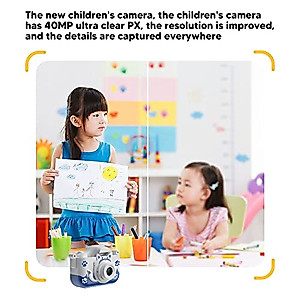 Kids Digital Camera Portable Children's Cute Cartoon Fox Shape Four Filters Mini 40MP HD Digital Camera