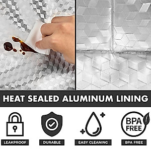 opux Insulated Lunch Box for Adult Men Women, Thermal Lunch Bag for Kids Boys Girls Teens, Soft Compact Lunch Cooler Bag for Work School Picnic, Reusable Small Lunchbox Lunch Pail Kit (Navy)