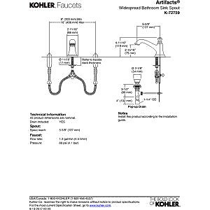 KOHLER K-72759-SN Artifacts Bathroom sink spout with Bell design, Less Handles, Vibrant Polished Nickel
