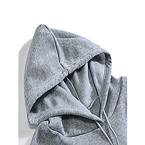 SOLY HUX Women's Letter Graphic Print Hoodie Casual Long Sleeve Drawstring Pocket Pullover Top Sweatshirt Grey Graphic M