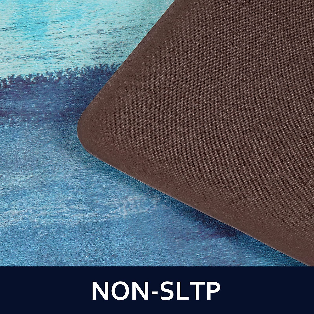 ASPMIZ Kitchen Mat 2 PCS - Cushioned Anti-Fatigue Kitchen Rugs Non Slip Memory Foam Kitchen Mats and Rugs Turquoise Kitchen Floor Comfort Mats for Home, 18'' x 48'' + 18'' x 30'', Beveled Edge