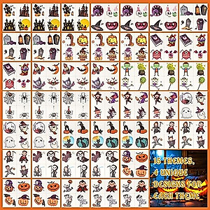 Basuwu 180PCS Halloween Temporary Tattoos for Kids - Waterproof Stickers, Themed Gift