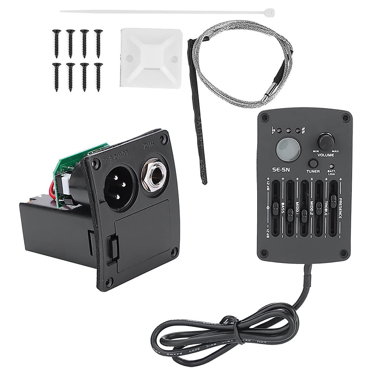 SE-5N 5 Band EQ Equalizer Pickup Tuner for Acoustic Guitar Musical Instrument