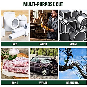 POPOMAN Cordless Brushless Reciprocating Saw, with 20V 4.0Ah Battery, 1-1/8"(28mm) Stroke Length, 0-2500 SPM Variable Speed, 2 Blades for Metal & Wood Cutting, Tree Trimming- MTW200B