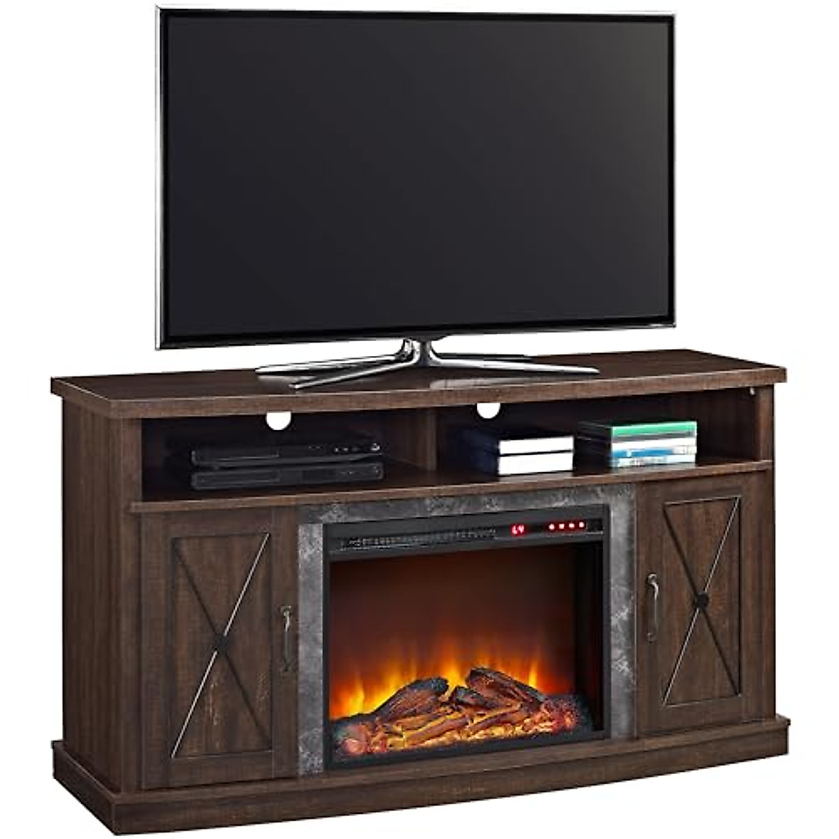 Ameriwood Home Barrow Creek Electric Fireplace TV Stand for TVs up to 60", Espre