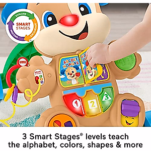 Fisher-Price Laugh & Learn Baby Walker and Musical Learning Toy with Smart Stages Educational Content & Baby Toy Gift Set with Rock-a-Stack Ring Stacking Toy and Baby’s First Blocks Set