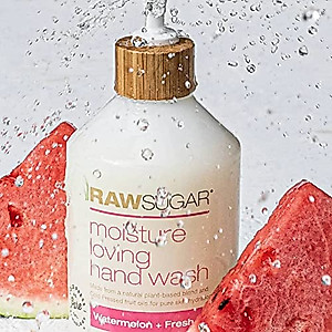 RAW SUGAR Hand Wash Variety Bundle - Lemon Sugar, Watermelon + Fresh Mint, Pineapple + Maqui Berry + Coconut & Raw Coconut + Mango, Sulfate-Free & Paraben-Free (Pack of 4)