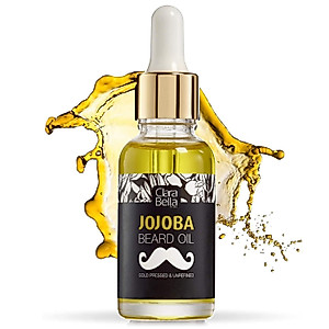 Jojoba Beard Oil for Men I 100% Pure Organic Beard Oil I Stop Itch I Unscented Beard Oil I No More Beard Dandruff I Mustache Oil I Mens Beard Oil Soften Coarse Hair, 1fl oz(30ml) (Jojoba)