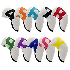Golf Iron Covers,Golf Iron Head Covers with Colorful Number Neoprene Golf Iron Covers Set,Golf Club Head Covers for Iron Set Fit All Brands Golf Iron Headcovers 4/10pcs