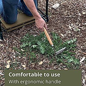 Truly Garden Sickle Style Hand Weeder Tool with Thick Leather Sheath and Sharpening Stone