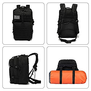 COSCOOA Tactical Military Backpack for Man, 50L Waterproof Army Pack Rucksack Hiking Laptop Backpack 3 Day Bug Out Bag, Includes Two Flags and Two Carabiner