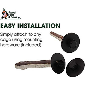 Sweet Feet and Beak Superoost Manzanita Pumice Pedicure Perch- Easy to Install Bird Cage Accessories for Healthy Feet, Nails and Beak - Natural Bird Perches Imitates Birds' Life in The Wild - M 10"