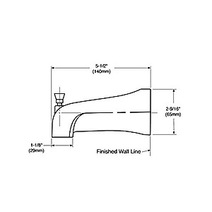 Moen 3801 Tub Spout with Diverter, 1/2-Inch Slip-fit CC Connection, Chrome