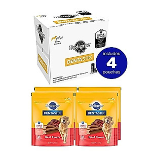PEDIGREE DENTASTIX Large Dog Dental Treats Beef Flavor Dental Bones, 62.4 oz. Multipack (72 Treats)