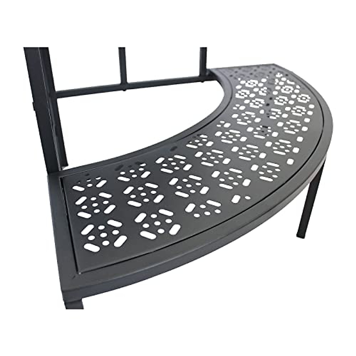 3-Tier Metal Plant Stand Indoor - Tiered Outdoor Plant Holder for Flower Pot Display, Garden Ladder Shelf Flower Step Mofesun (Quarter Round)