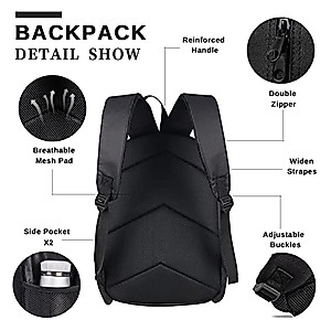 URYLVUG Japanese Anime 3 in 1 Backpack Set, Cosplay Daypack, Insulated Lunch Bag for Work, Pencil Case for Boys Girls, Large-capacity Travel Bag - Blue