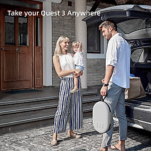 COOWPS Hard Carrying Case for Meta Quest 3 Accessories, Compatible with Official Elite Strap, Portable Full Protection for Travel and Home Storage, Light Grey