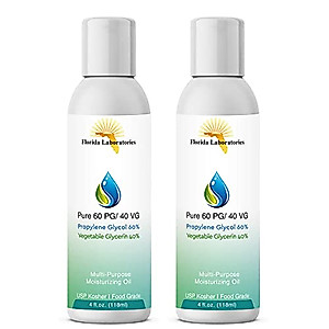 2 -Bottles 4 oz 60/40 PG-VG Propylene Glycol & Vegetable Glycerine Kosher 99.9% Pure Food Grade