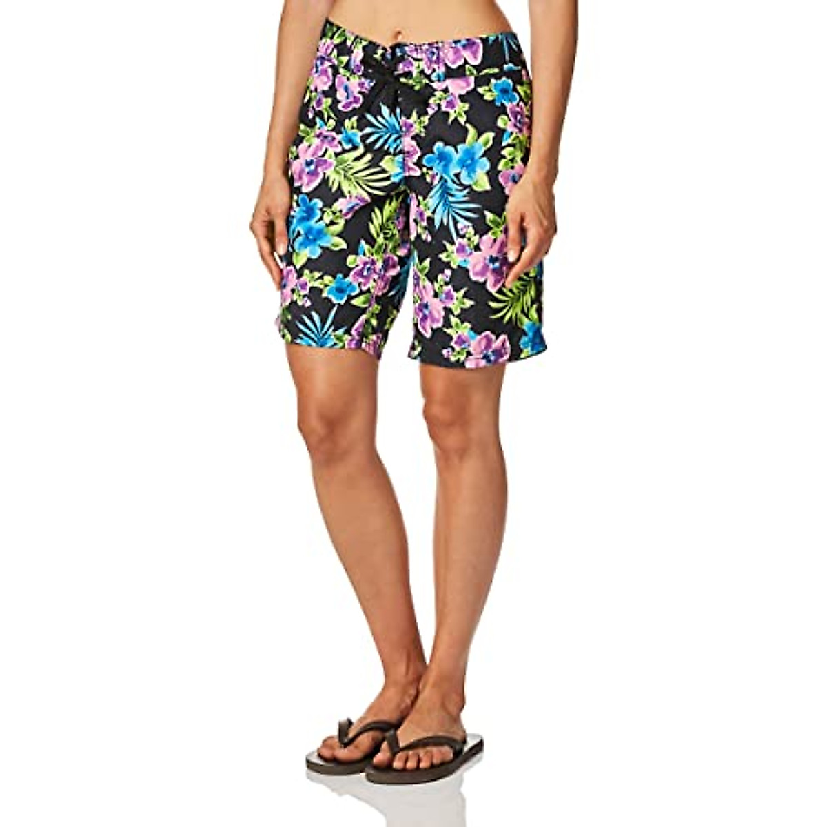 Kanu Surf Women's Oceanside UPF 50+ Active Swim Board Short (Reg & Plus Sizes), Katya Black/Blue, 10