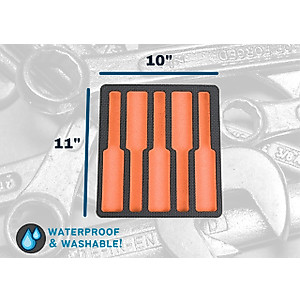Polar Whale Tool Drawer Organizer Screwdriver Holder Insert Orange Black Durable Foam Tray Holds 5 Drivers Up To 10 Inches Fits Craftsman Husky Kobalt Milwaukee Many Others