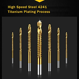 DINGGUANGHE-CUP Drill Bits Serrated Cobalt Drill Bit Set Spiral Screw Metric Composite Tap Drill Bit Tap Twist Drill Bit Set Power Tool Accessories (Color : 6Pcs Drill)