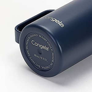 Congela 18oz stainless steel coffee mug, vacuum insulated coffee travel mugs set with Big handle, large capacity cups with BPA free clear lid(Navy,18oz X 2Pack)