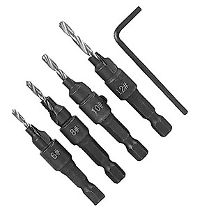 4 PCS Anti-Sinking Drill Bit Set Hexagon Head Woodworking Drill Bit Tool Solid Anti Dust Wood Cutting Kit