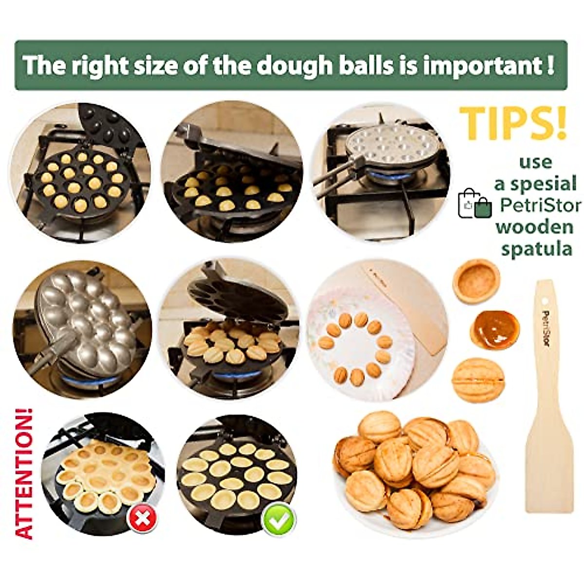 Walnut Cookie Mold Maker 16 non-stick - Oreshki Mold Maker - Walnut Cookie Molds - Орешница Russian - Oreshki Maker - Walnut Cookie Maker Oreshek - Nutty Maker - Oreshnitsa Nut Cookies Maker