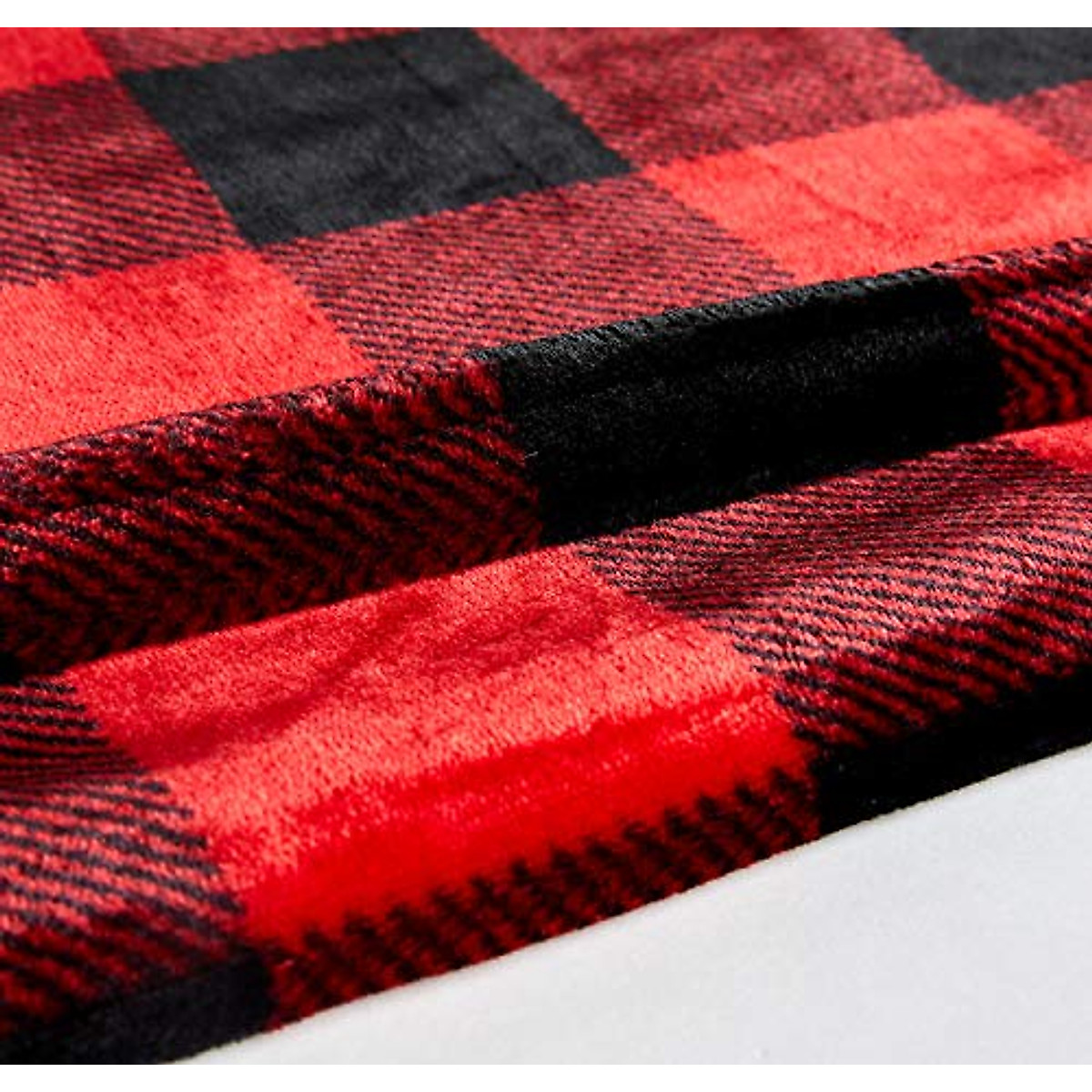 SLOWCAI Sherpa Ultra Super Soft and Light Warm Comfortable Plaid Check Flannel Throw Blanket