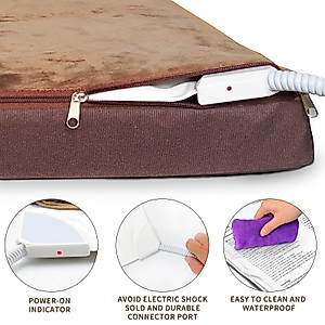 NAMOTEK Outdoor Heated Pet Bed for Cats Dog in Winter with Orthopedic Foam Base Auto Constant Temperature Electric Heating Pad & Waterproof Liner for Dog House Cabin Cot Doorway(19.7"Lx15.7"Wx1.7"Th)