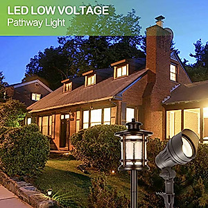 8 Pack Low Voltage LED Landscape Kits, 12V Pathway Flood Light Kits, 10W 390LM and 3.4W 155LM Wired for Outdoor Yard Lawn, Die-cast Aluminum, 50W and 30W Equivalent 15-Year Lifespan