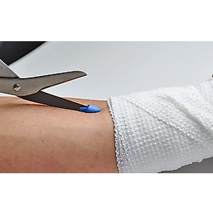 CANARY Safety Bandage Scissors for Nurses and Veterinary, Made in JAPAN, Medical Trauma Shears Non-Stick Fluorine Coating Stainless Steel Blade with Safe Blunt Tip Cover, Blue