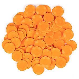 Brybelly 100-pack Interlocking Poker Chip Set - 2 Gram Lightweight Plastic Chips for Texas Hold Em Poker, Card Games, Casino Night, Mathematics Counting Learning, Large Bingo Markers (Red)