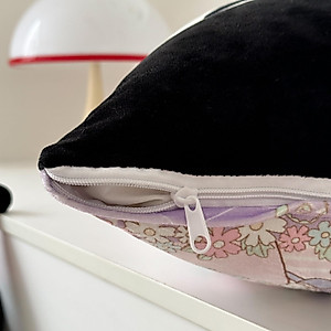 AMZROMI Kawaii Pillow case,Cotton Girl Black Pillow Covers,Cute Pillow,Cute Girl Plush Pillow Slips,for Dormitory/Decorative Bedroom/Livingroom,6242CM