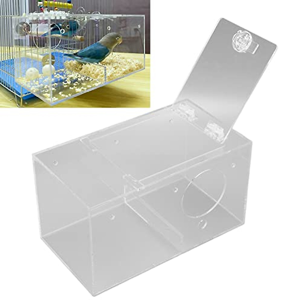 Parakeet House Box Acrylic Bird Breeding Box Transparent Parrot Mating Box Cage for Lovebirds Cockatiel Budgie