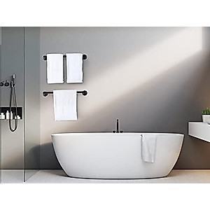 Pynsseu Pipe Clothes Rack, 22 Inch Industrial Clothes Rack Wall Mount, Iron Heavy Duty Clothes Bar, Vintage Coat Hanger Rod 2 Pack.